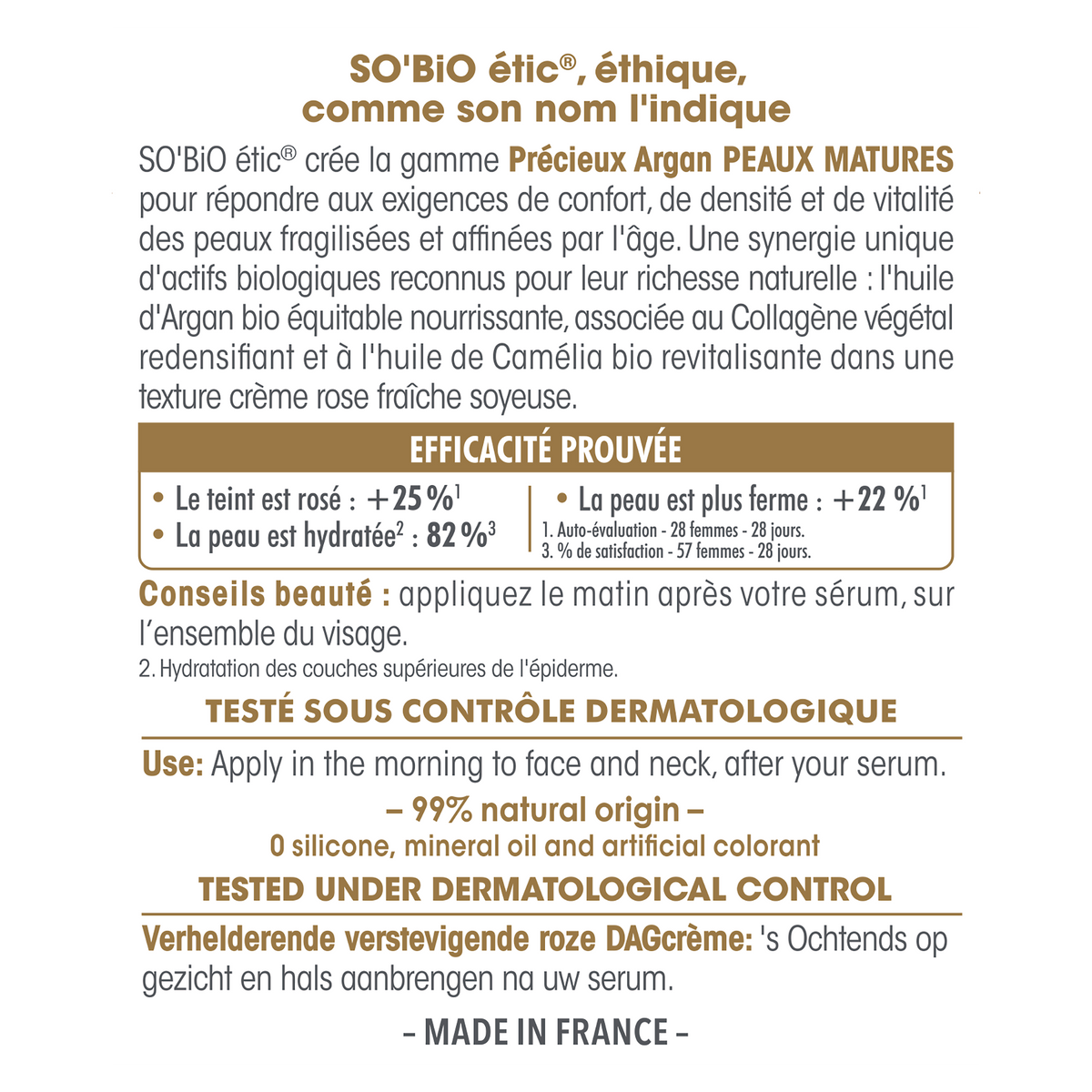 SO’BiO étic Anti-age Precieux Argan Krém růžový denní pro zpevnění GOLD ...