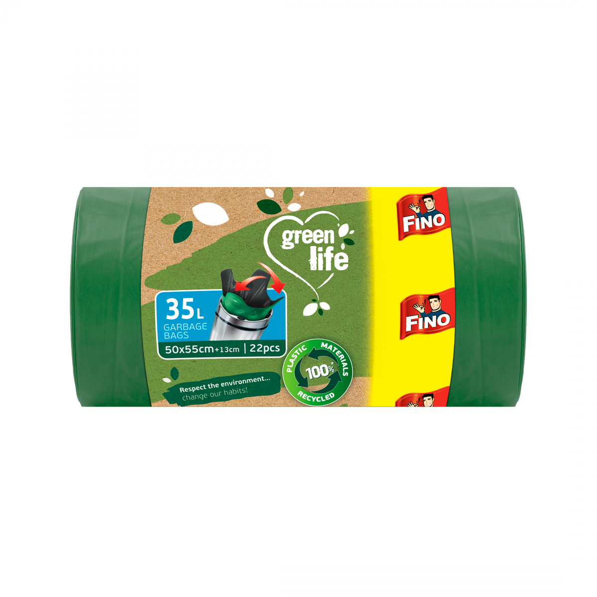 FINO Pytle na odpadky Green Life Easy pack 25 μm - 35 l (22 ks) – Econea.cz
