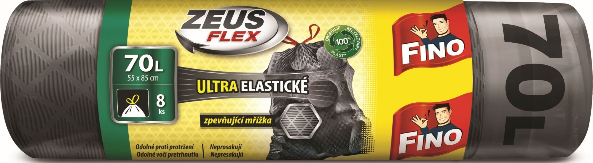 FINO Pytle na odpadky zatahovací Zeus FLEX 35 μm - 70 l (8 ks) – Econea.cz